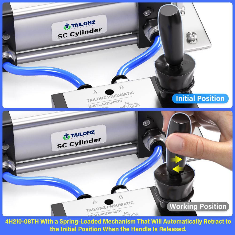 TAILONZ PNEUMATIC 1/4"NPT 5 Way 2 Postion Air Hand Lever Operated Valve ...