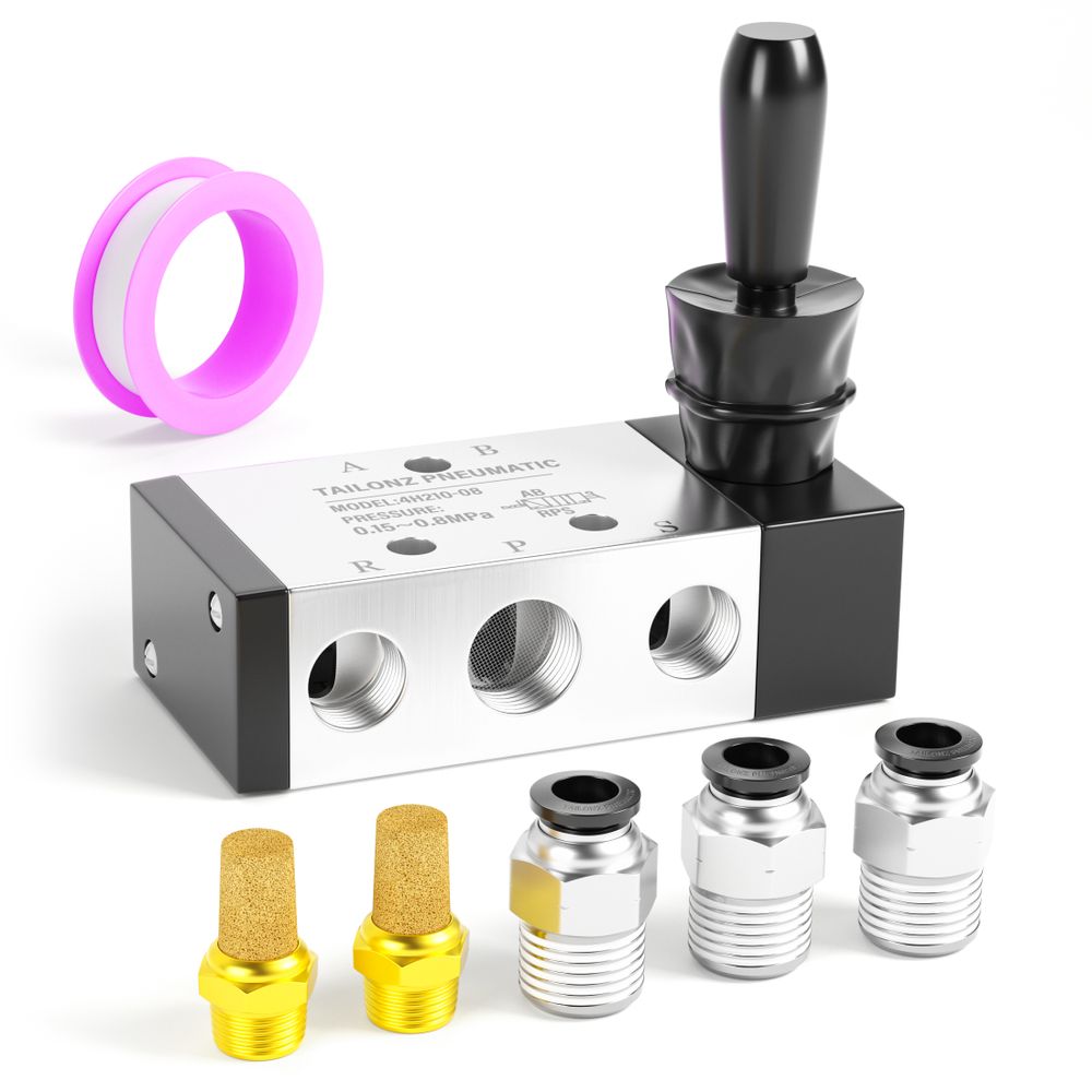 TAILONZ PNEUMATIC 1/4"NPT 5 Way 2 Postion Air Hand Lever Operated Valve ...
