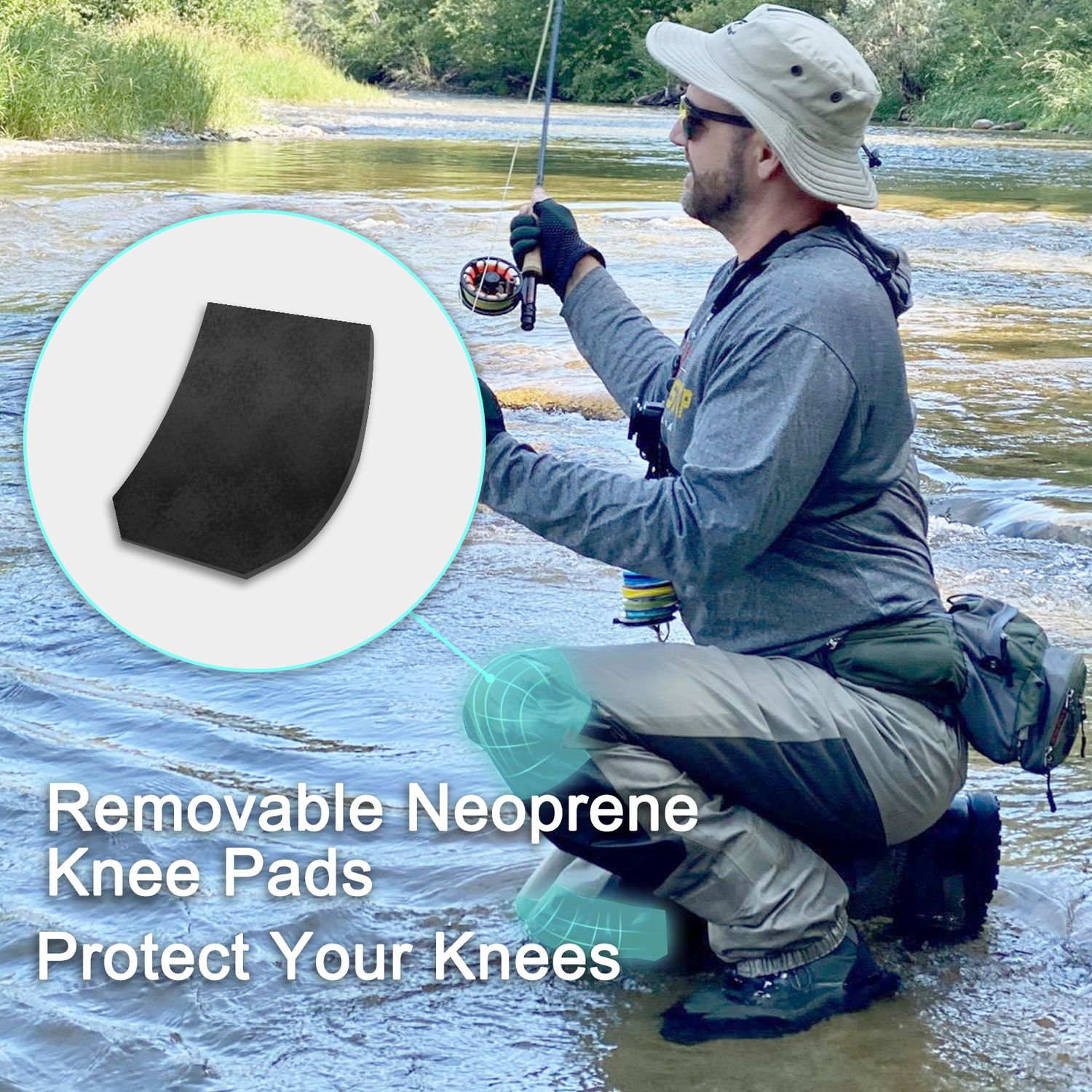 8Fans's Triple-Layer Breathable Neoprene Stocking-Foot Pant Waders