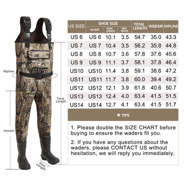 Waders Size Fit Guide