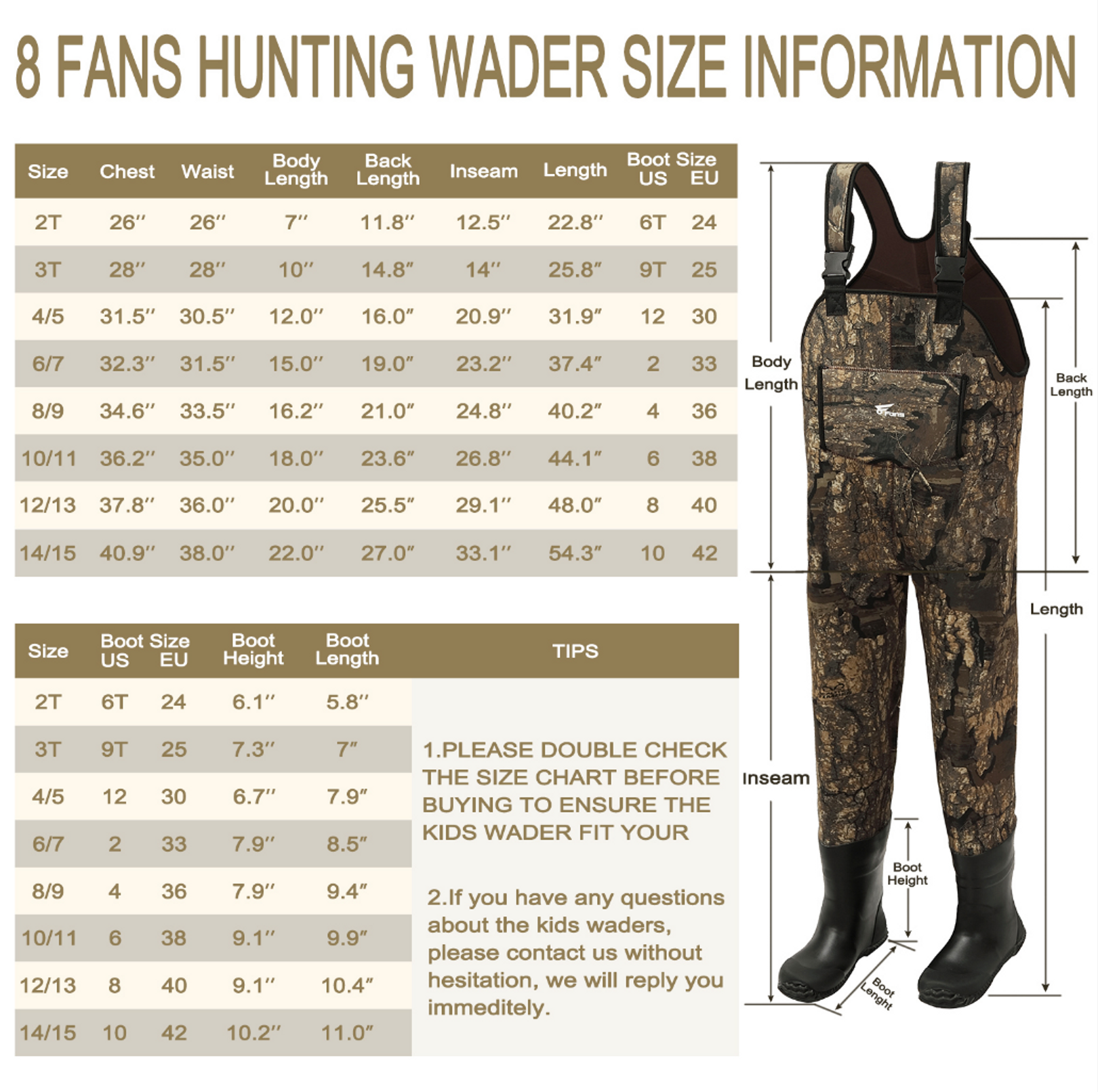 Waders Size Fit Guide