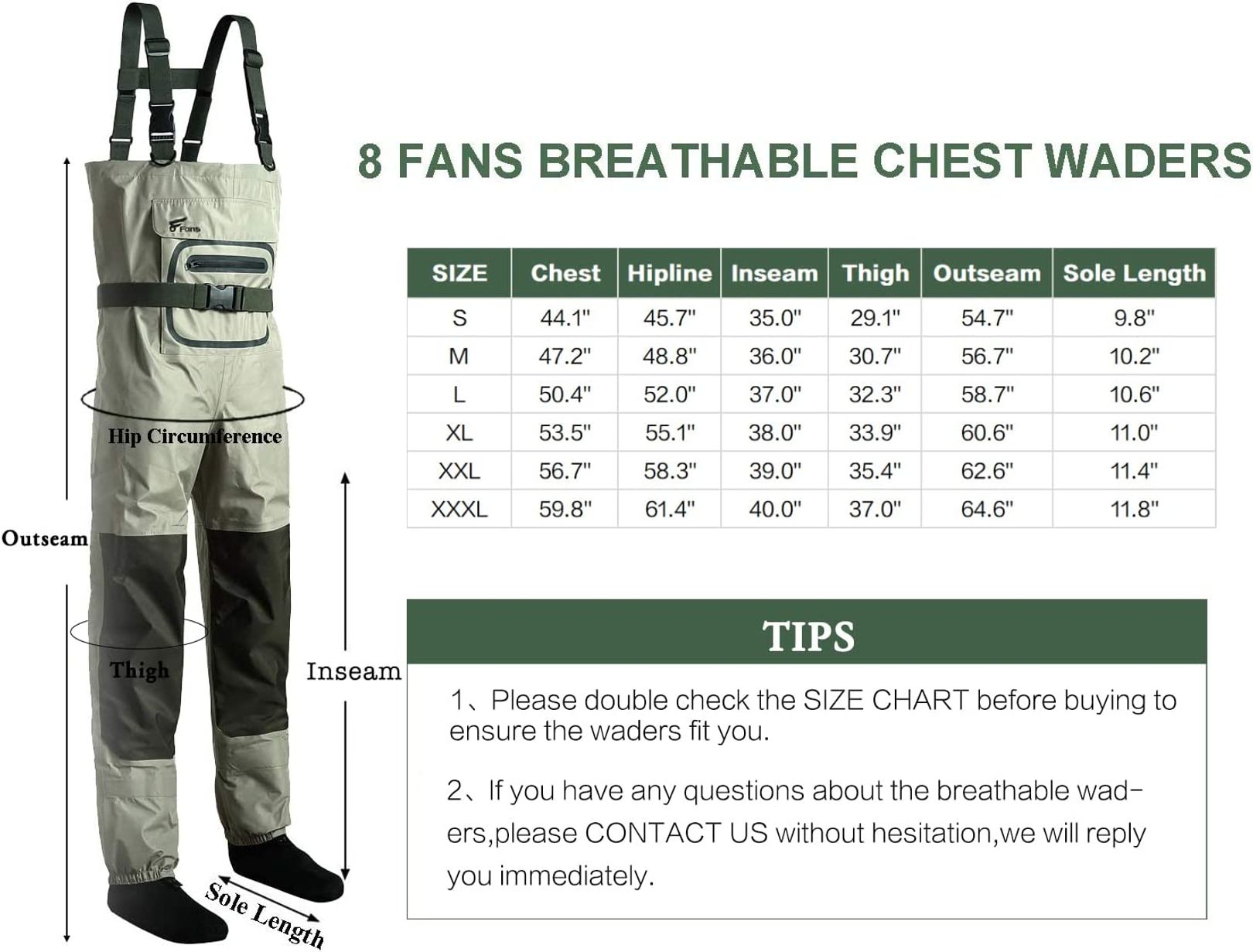 Waders Size Fit Guide
