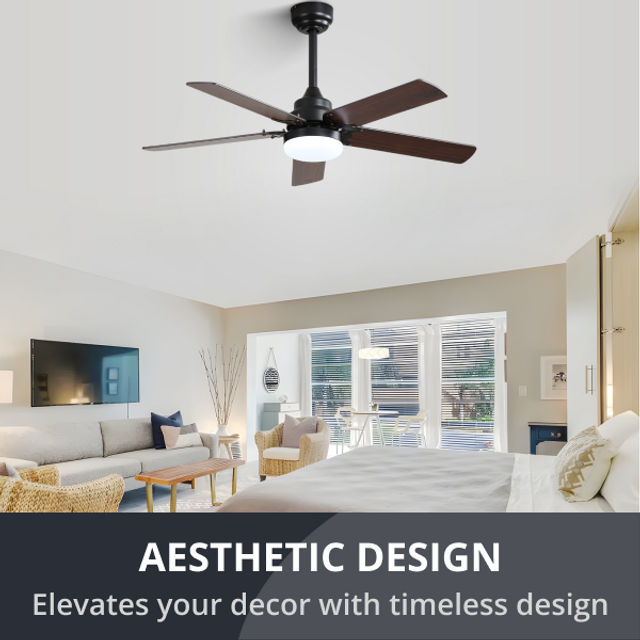 42‘’Walnut Wood Ceiling Fan With Light